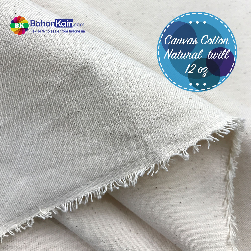Kain Kanvas Katun Natural Twill 12 Oz