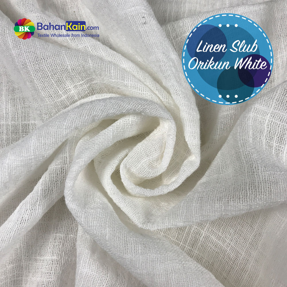 Kain Linen Slub Orikun White