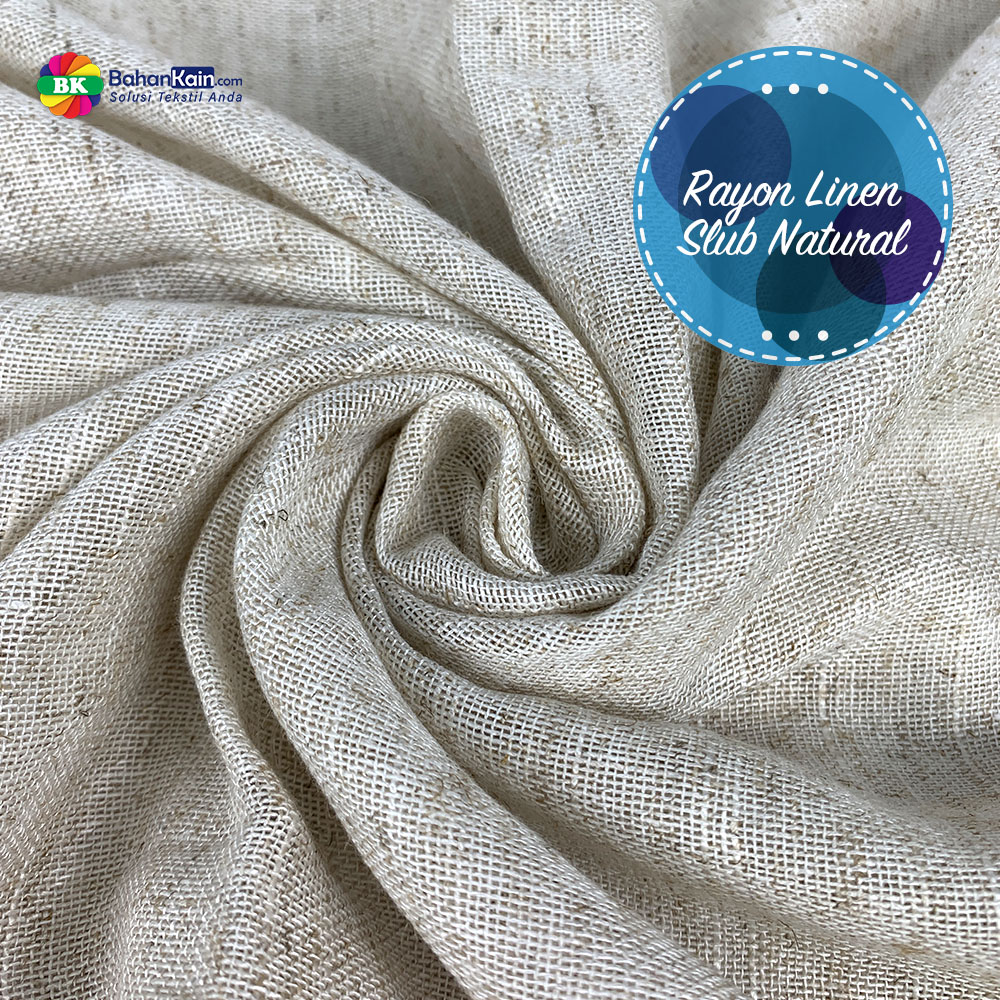 Kain Rayon Linen Slub Natural