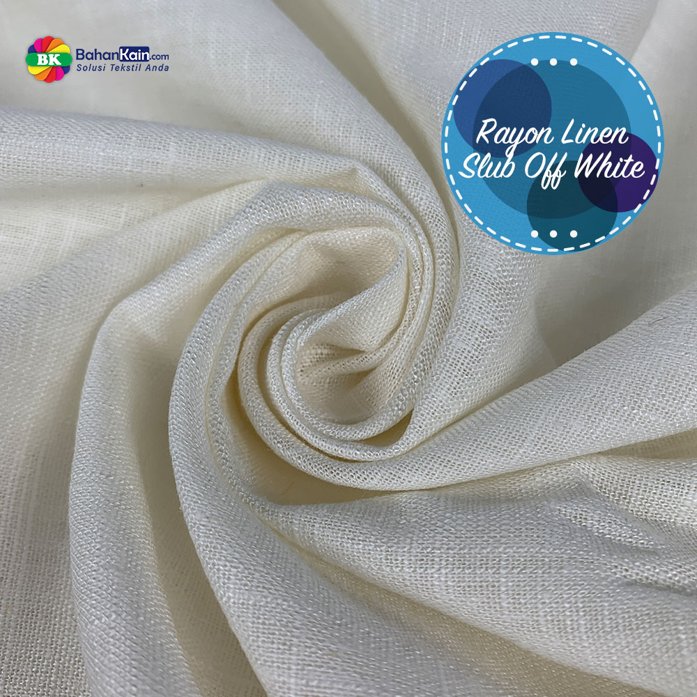 Kain Rayon Linen Slub Off White