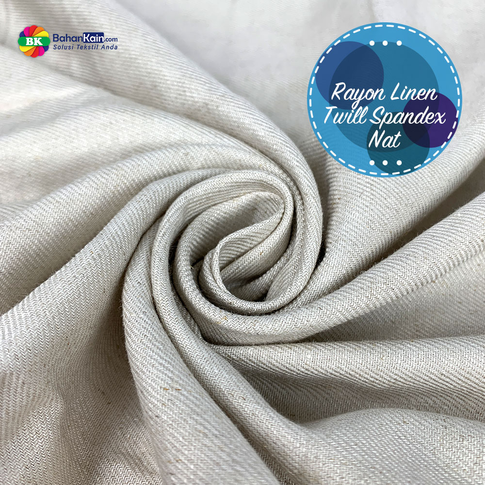 Kain Rayon Linen Twill Spandex Natural