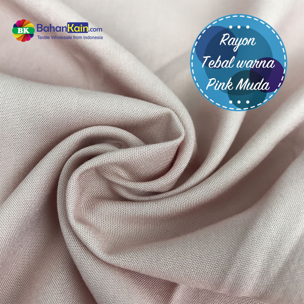 Jual Kain Rayon Tebal Warna Pink Muda